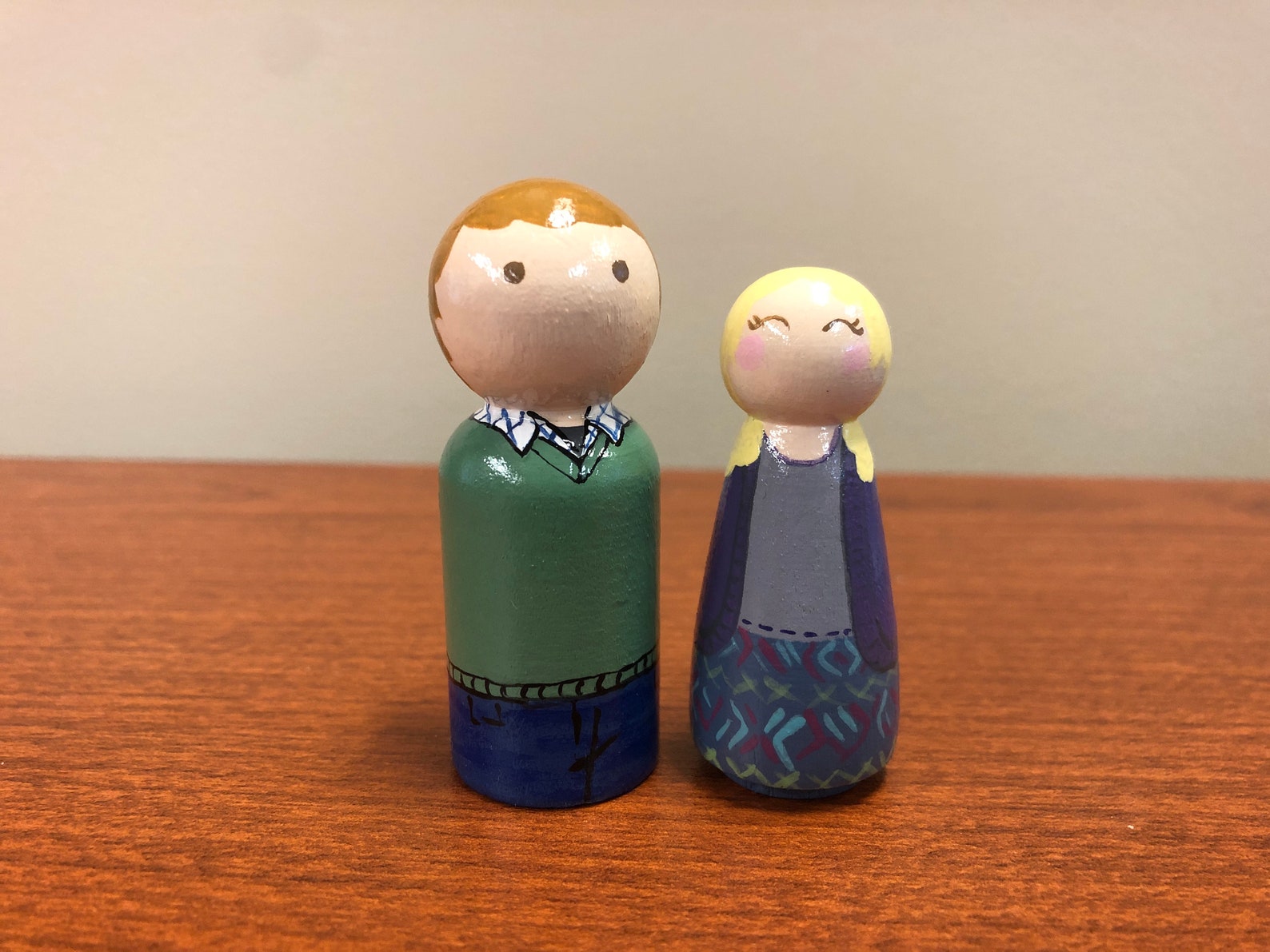 Family Handpainted Wooden Peg Dolls Generic or CUSTOM | Etsy