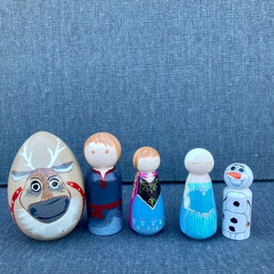 Frozen Peg Dolls - Elsa Anna Peg Dolls - Olaf Peg Doll - Handpainted ...