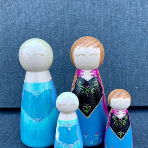 Frozen Peg Dolls - Elsa Anna Peg Dolls - Olaf Peg Doll - Handpainted ...