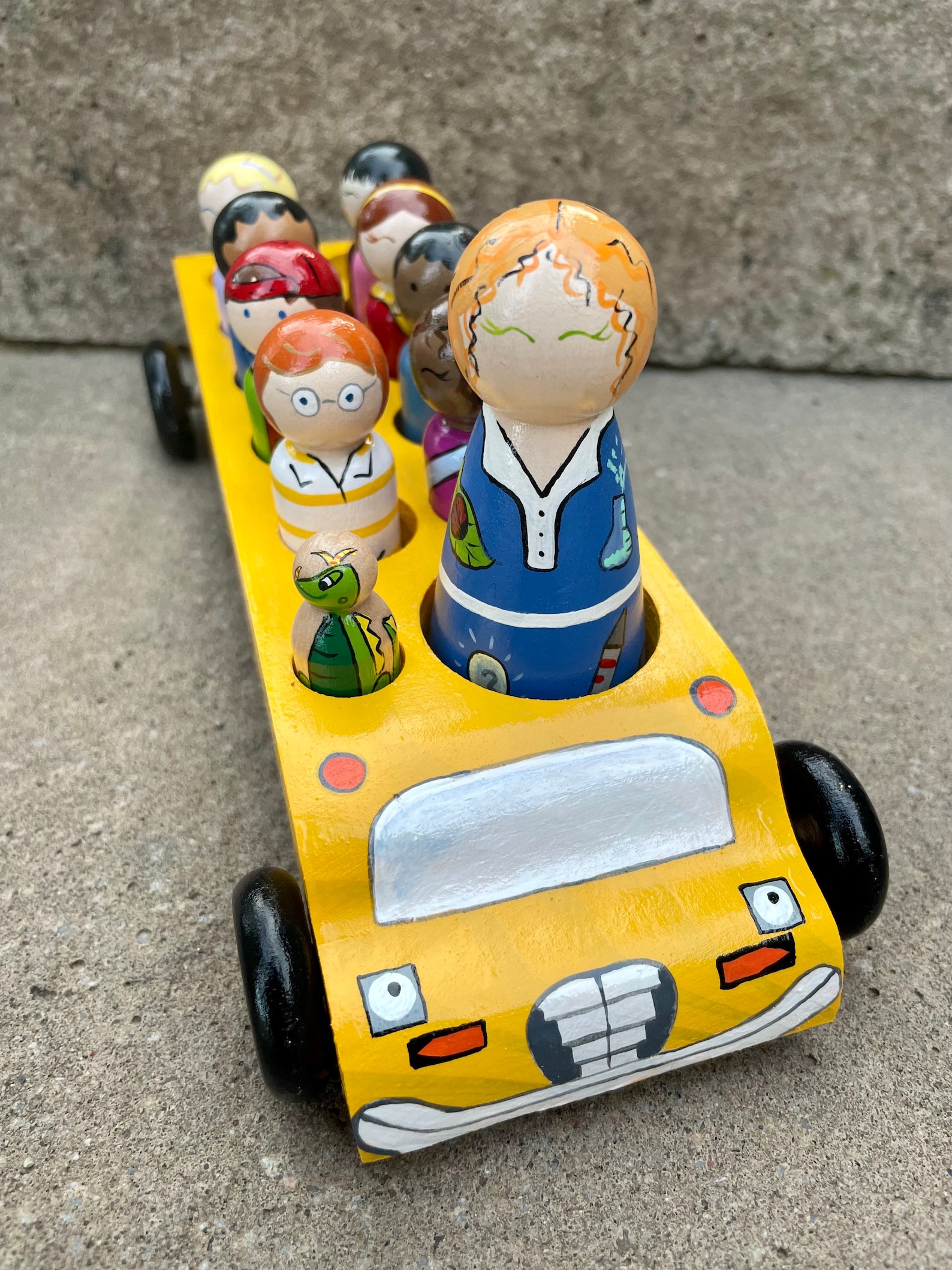 Magic School Bus Handpainted Wooden Peg Doll Toys With or - Etsy