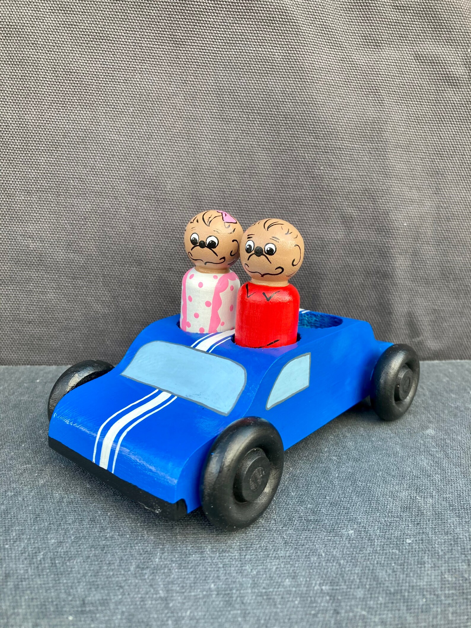 Handpainted Wooden Peg Doll Toy Car With or Without Peg Dolls - Etsy