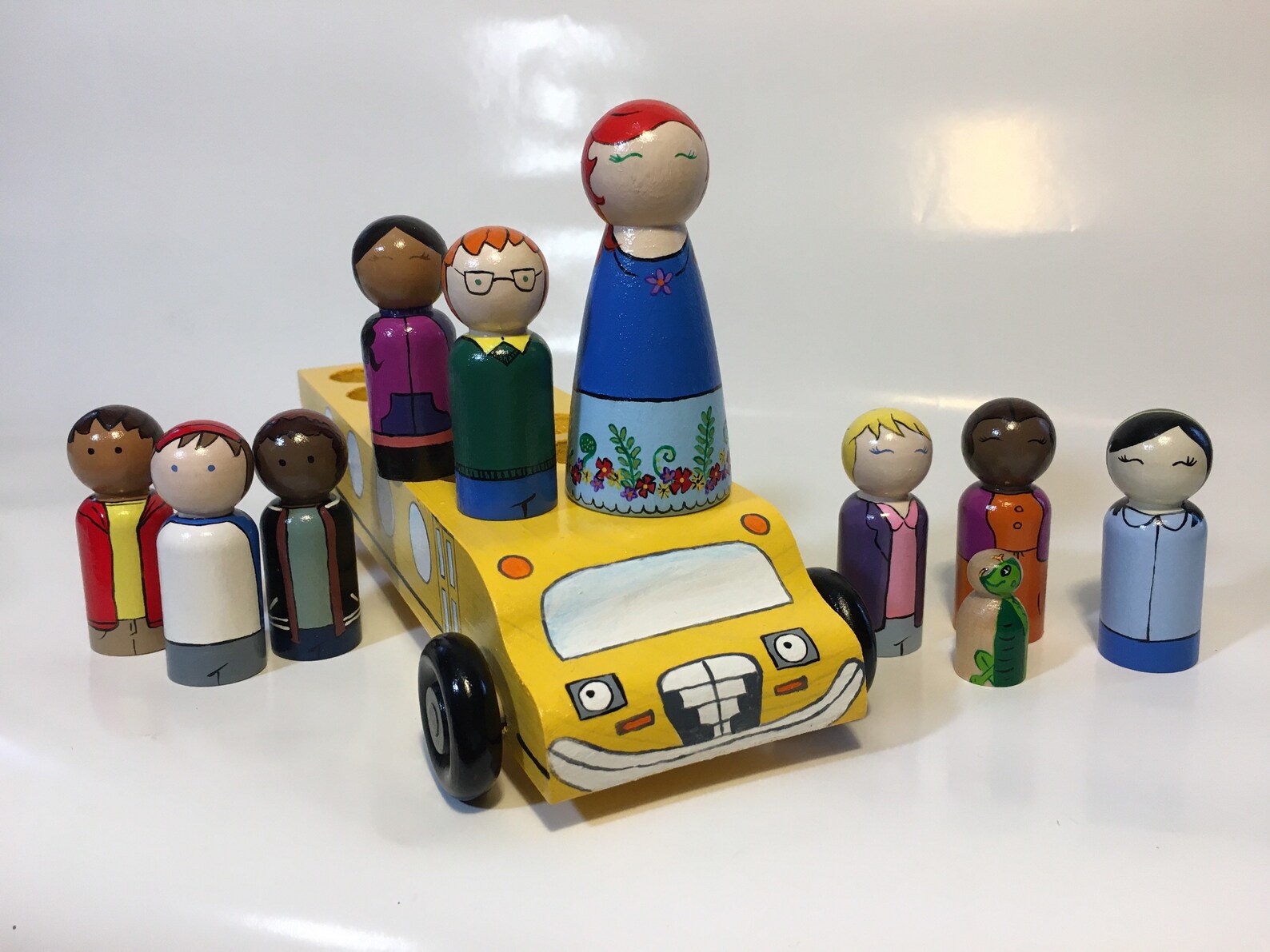 The Magic School Bus RIDES AGAIN Handpainted Wooden Peg Doll | Etsy