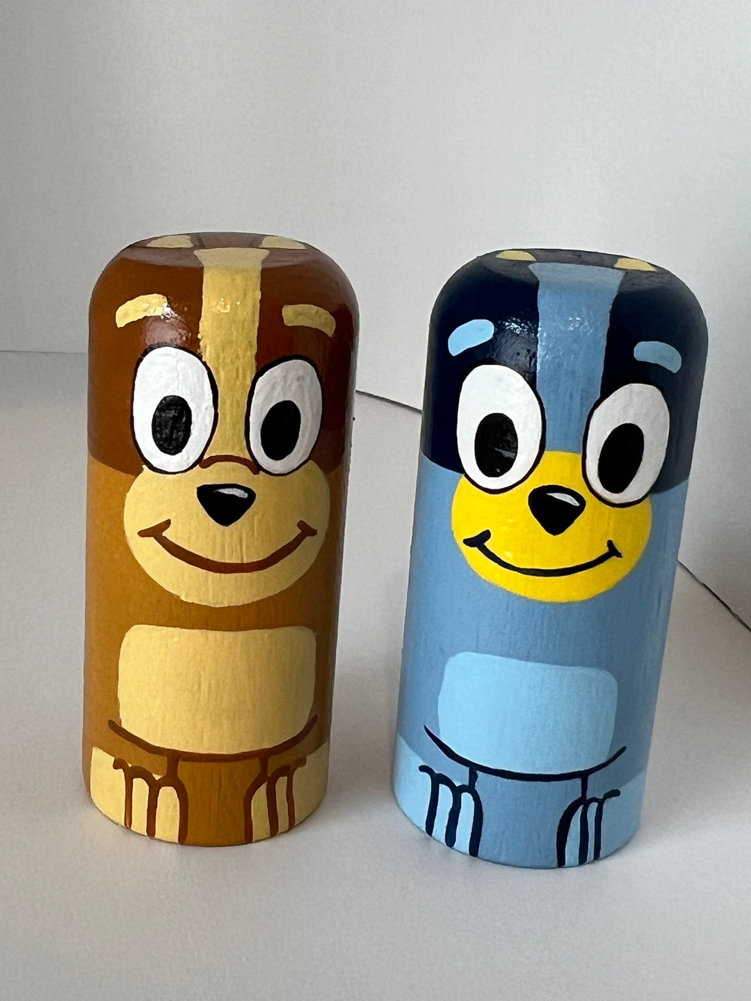 Bluey Handpainted Wooden Peg Doll Toy - Etsy