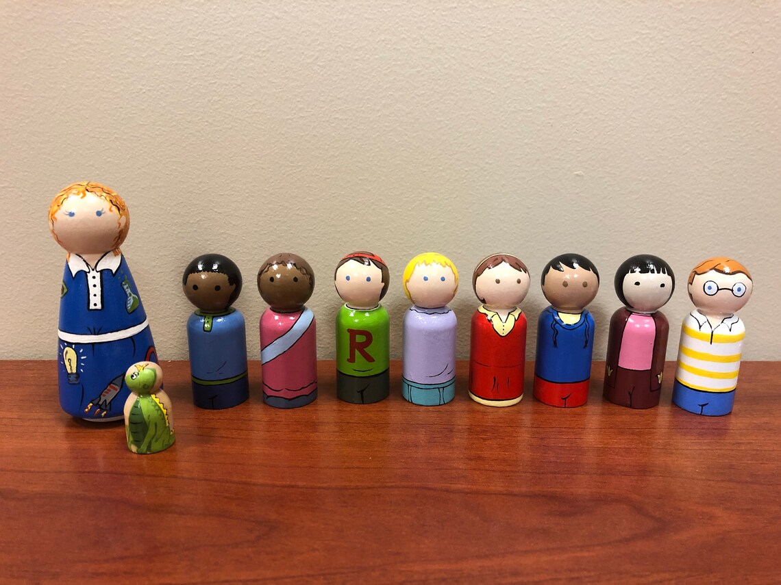 Magic School Bus Handpainted Wooden Peg Doll Toys with or | Etsy