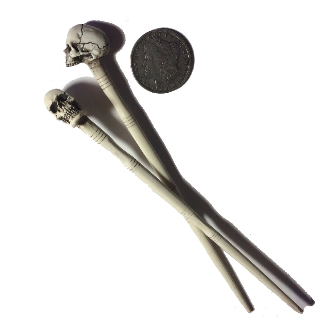 2 Skull Hair Sticks Chopsticks Goth Punk - Etsy