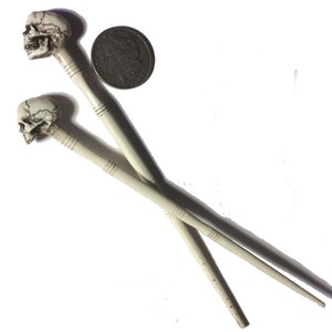 2 Skull Hair Sticks Chopsticks Goth Punk - Etsy