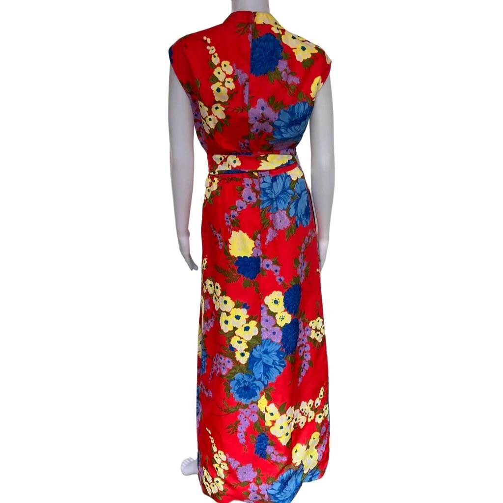 Vintage 1960s Adele Simpson Floral Maxi Dress - Etsy