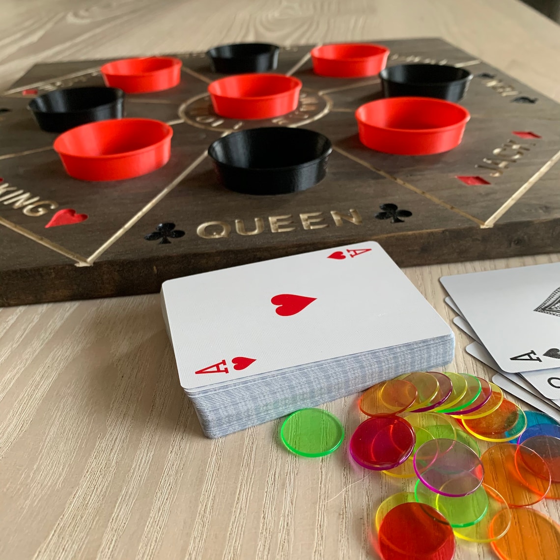 Rummoli Wooden Board Game With Removable Cups | Etsy Canada