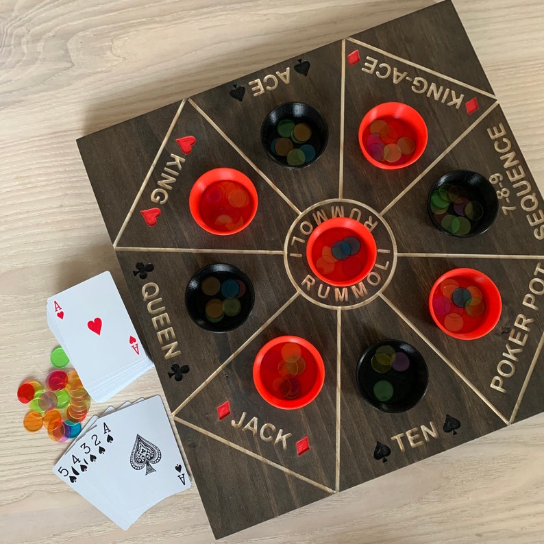 Rummoli Wooden Board Game With Removable Cups | Etsy Canada