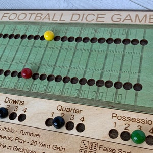 Football Dice Game Wooden Board Game, Family Game Night, Board Game ...