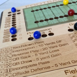 Football Dice Game Wooden Board Game, Family Game Night, Board Game ...