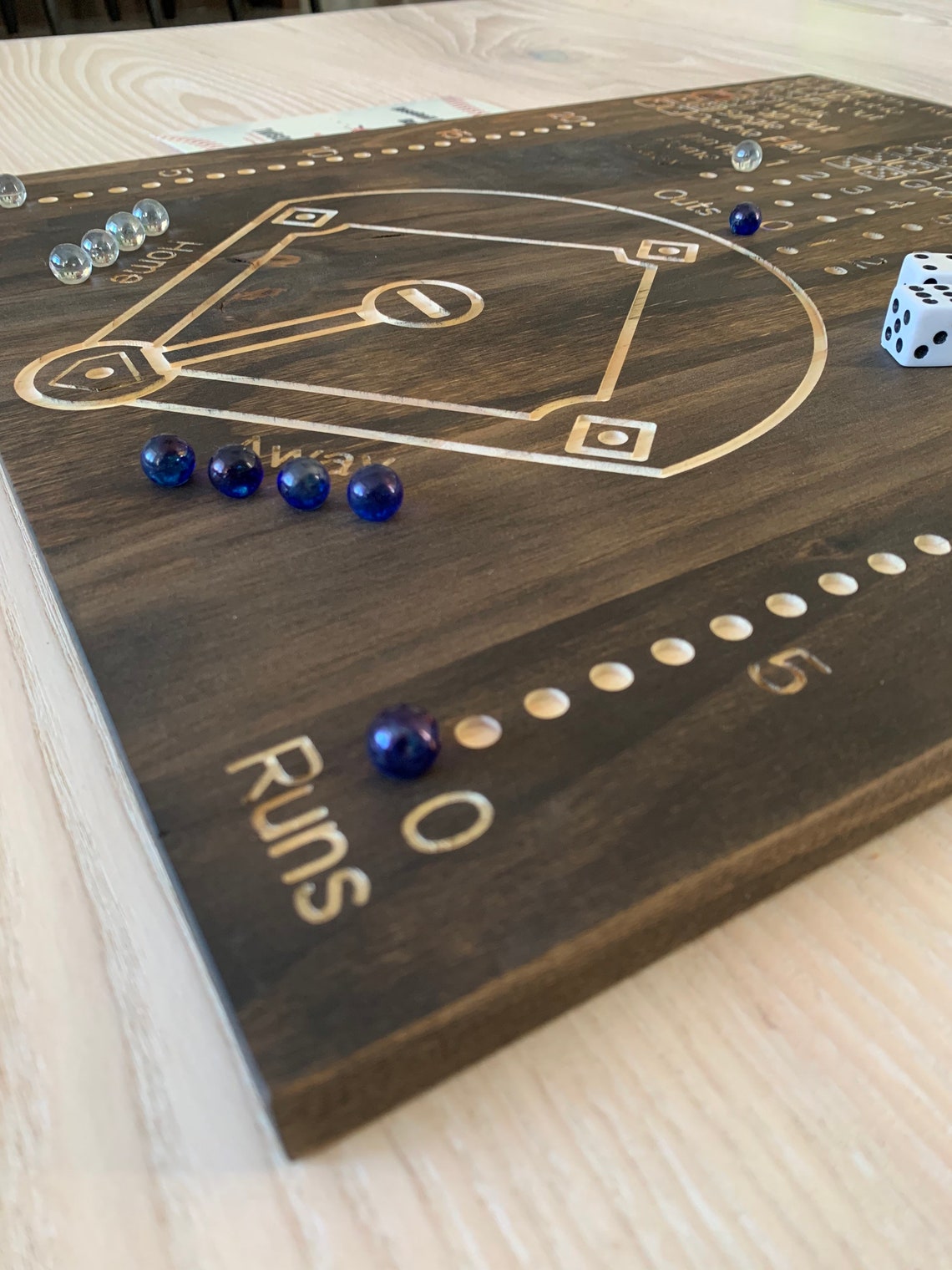 Wooden Baseball Dice Game Etsy wooden-baseball-dice-game-etsy