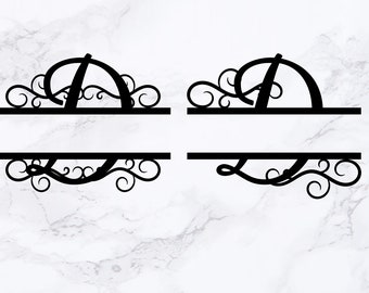 Split letter d svg | Etsy