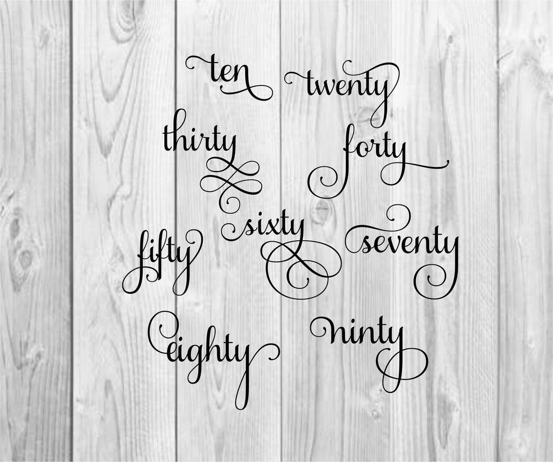 Ten Twenty Thirty Forty Fifty Sixty Birthday Svgforty - Etsy
