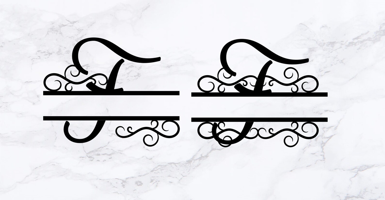 Split Monogram Letter F File Svg Dxf Cutting File for Cameo | Etsy