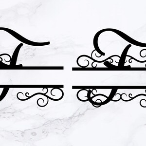Split Monogram Letter F File Svg Dxf Cutting File for Cameo Cricut ...