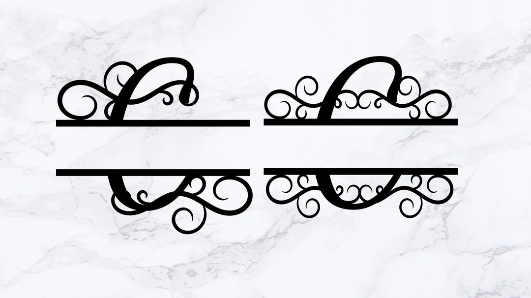 Split Monogram Letter C File Svg Dxf Cutting File for Cameo Cricut ...