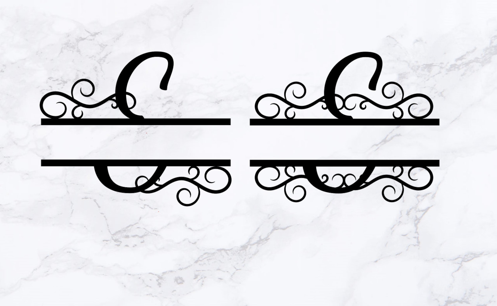 Split Monogram Letter E File Svg Dxf Cutting File for Cameo | Etsy