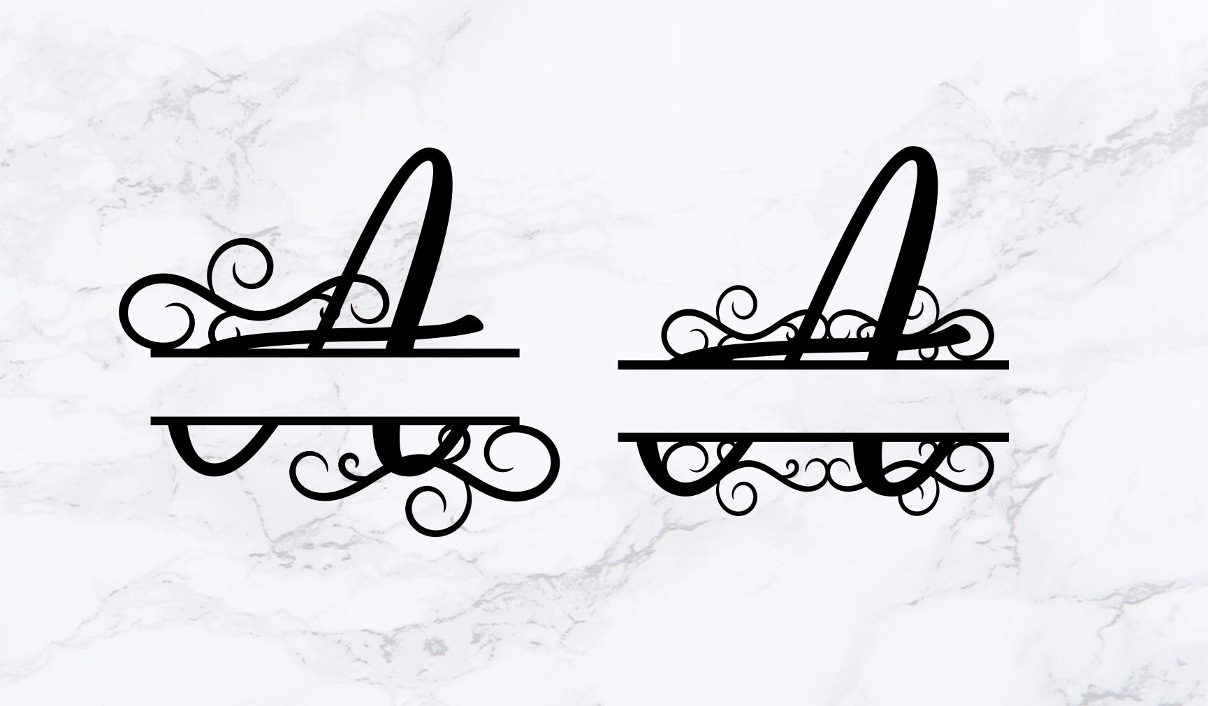 Split monogram letter a file svg dxf cutting file for cameo | Etsy