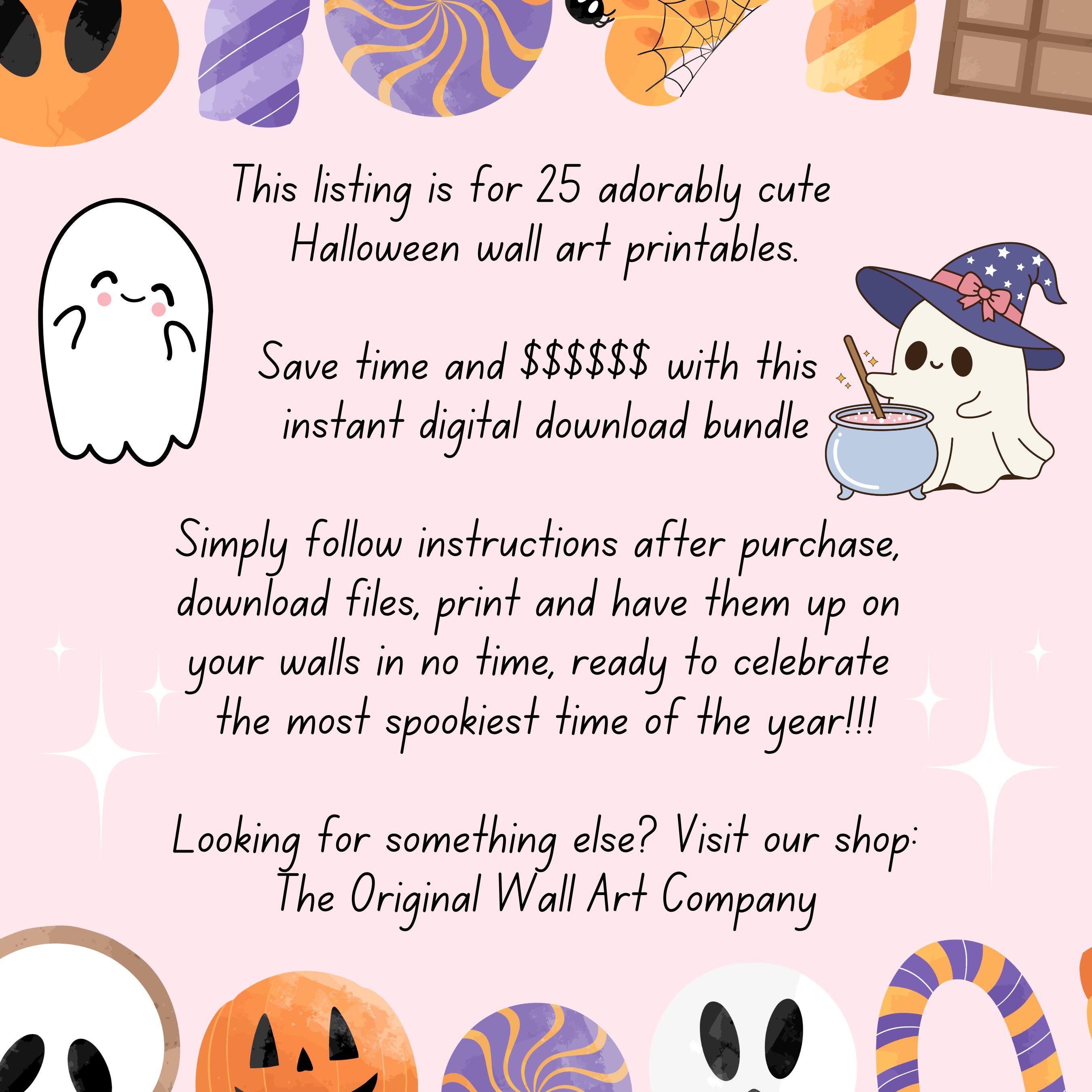 Halloween Printable Wall Art, Halloween Party, Spooky Home Decor, Cute ...