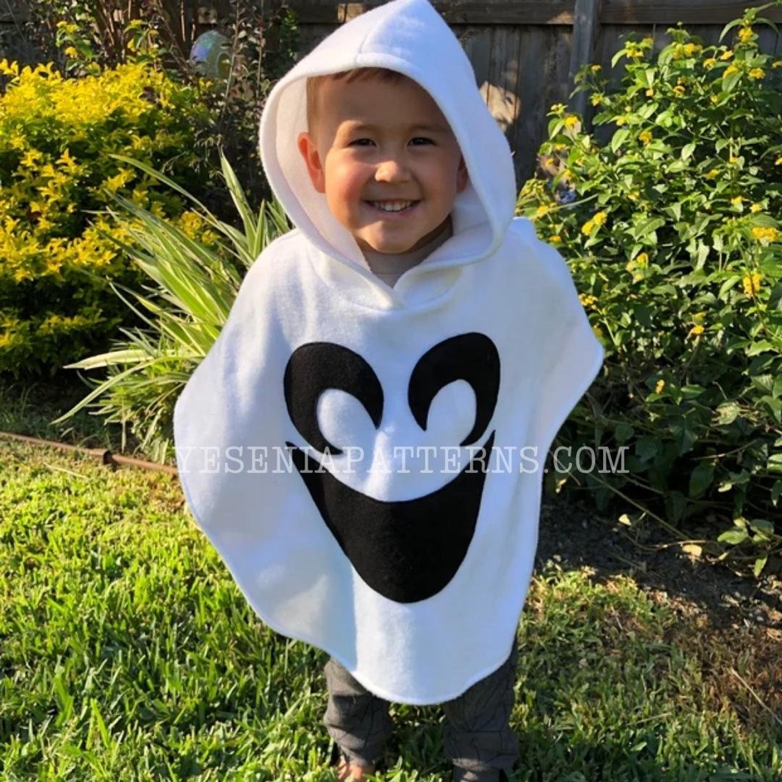 Happy Crescent Ghost Poncho Cape Costume Toddler Ghostie | Etsy