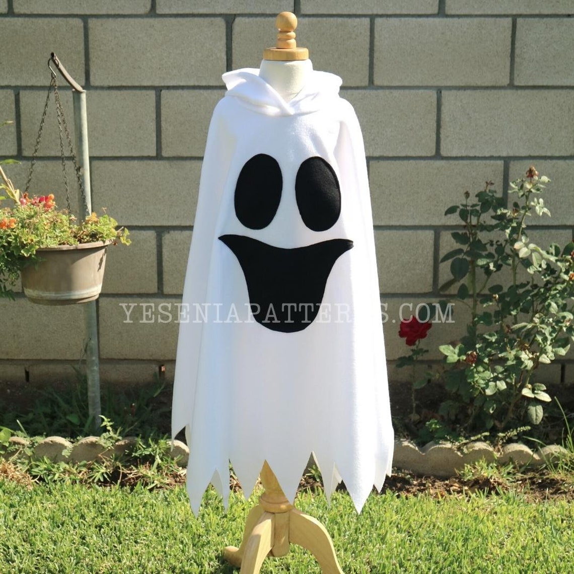 Happy Ghost Poncho With Jagged Edges Halloween Ghost Costume - Etsy