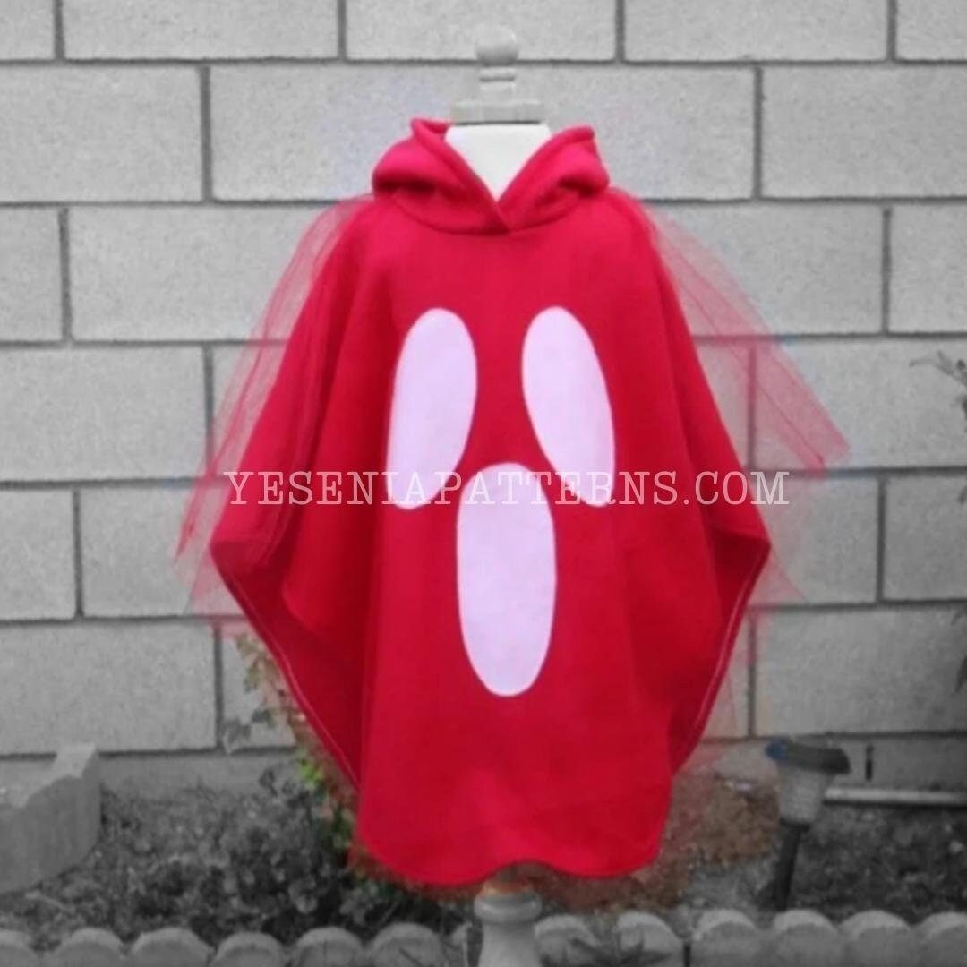 Surprised Red Floating Ghost Poncho Cape Halloween Costume Toddler - Etsy