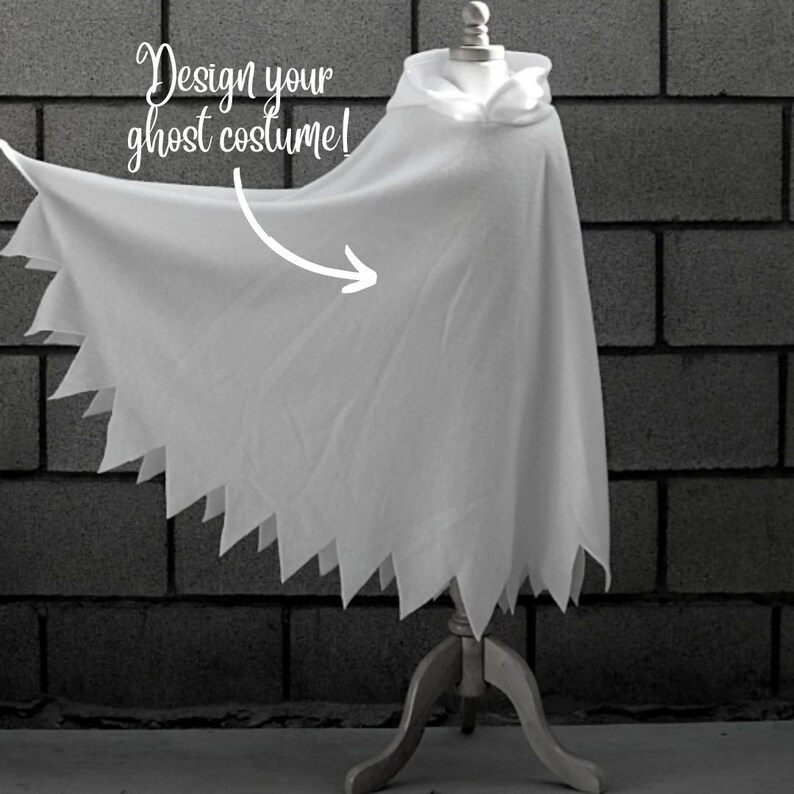 Ghost Poncho With Jagged Edges Halloween Ghost Costume Cape - Etsy