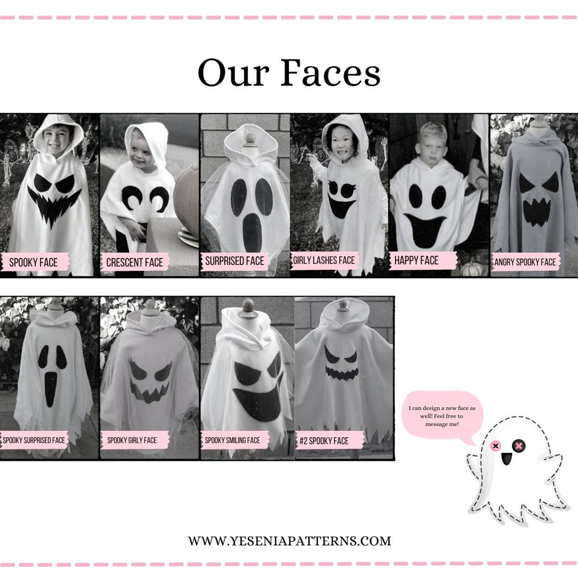 Floating Surprised Ghost Poncho With Jagged Edges - Halloween Ghost ...