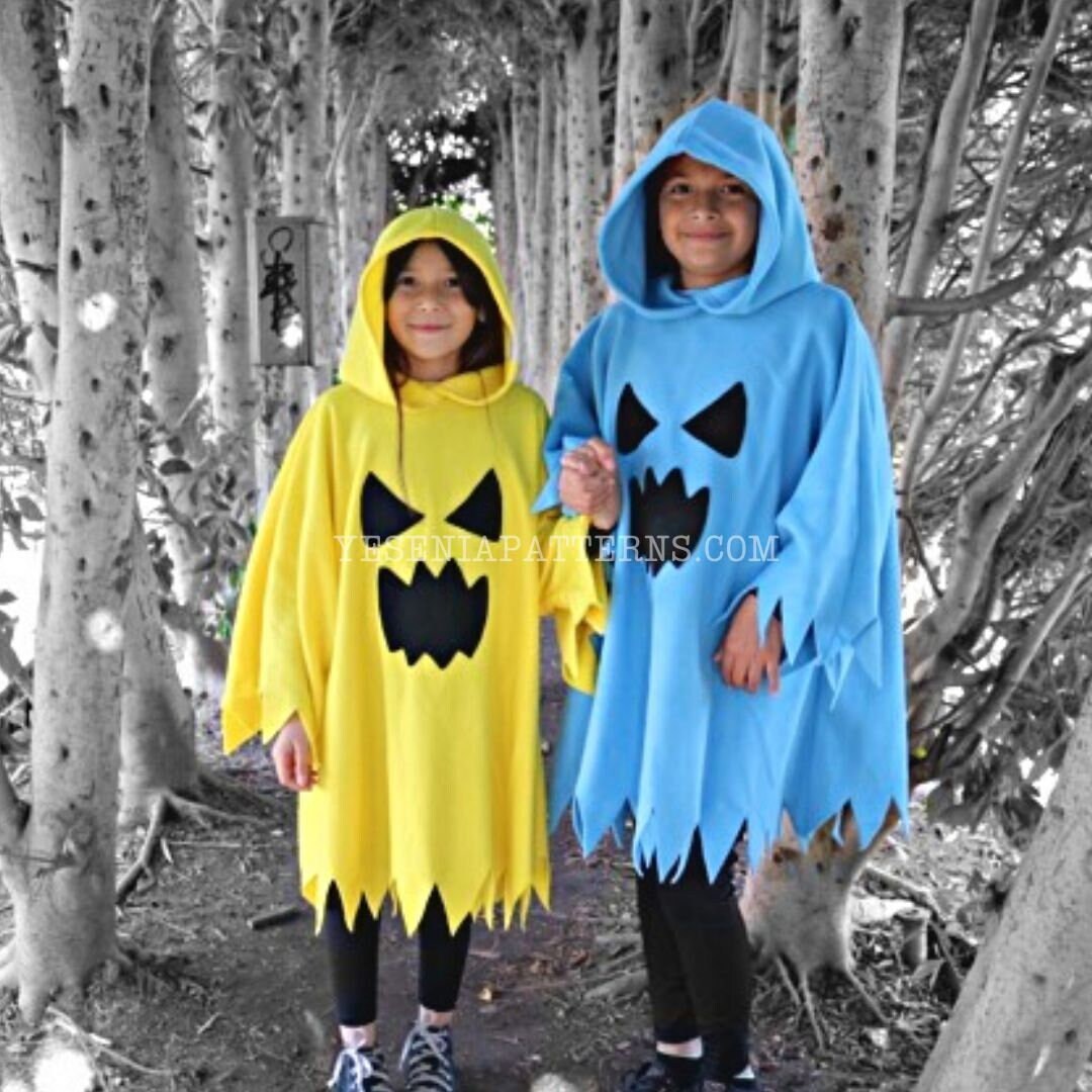 Spooky Colorful Ghost Poncho Halloween Cape Toddler - Etsy