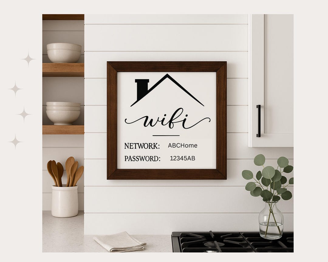 Customizable Wifi Password Sign: Modern Farmhouse Decor, Guest Room ...