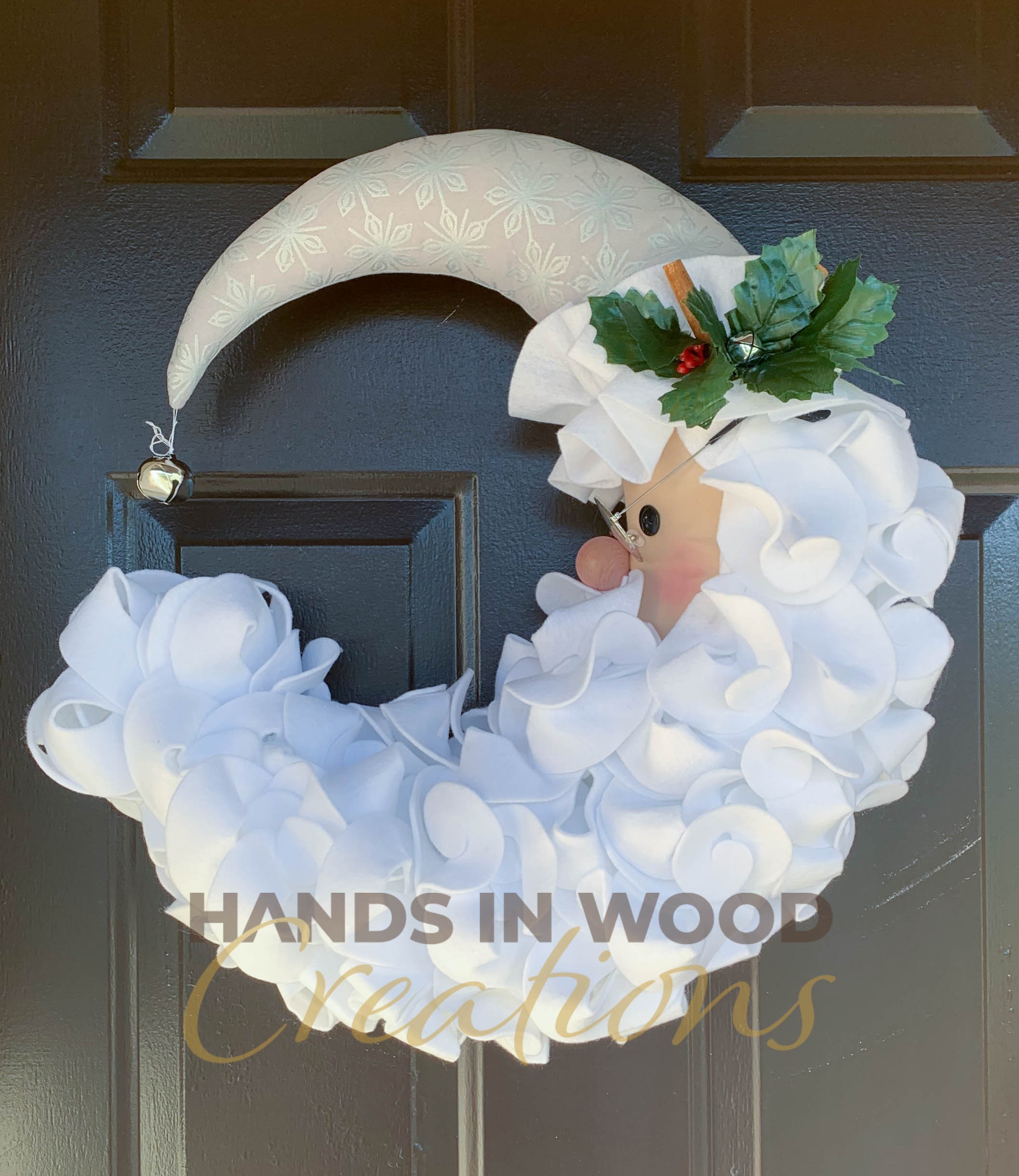 Crescent Moon Shaped Light, Medium, or Dark Skin Tone Fabric Santa for ...