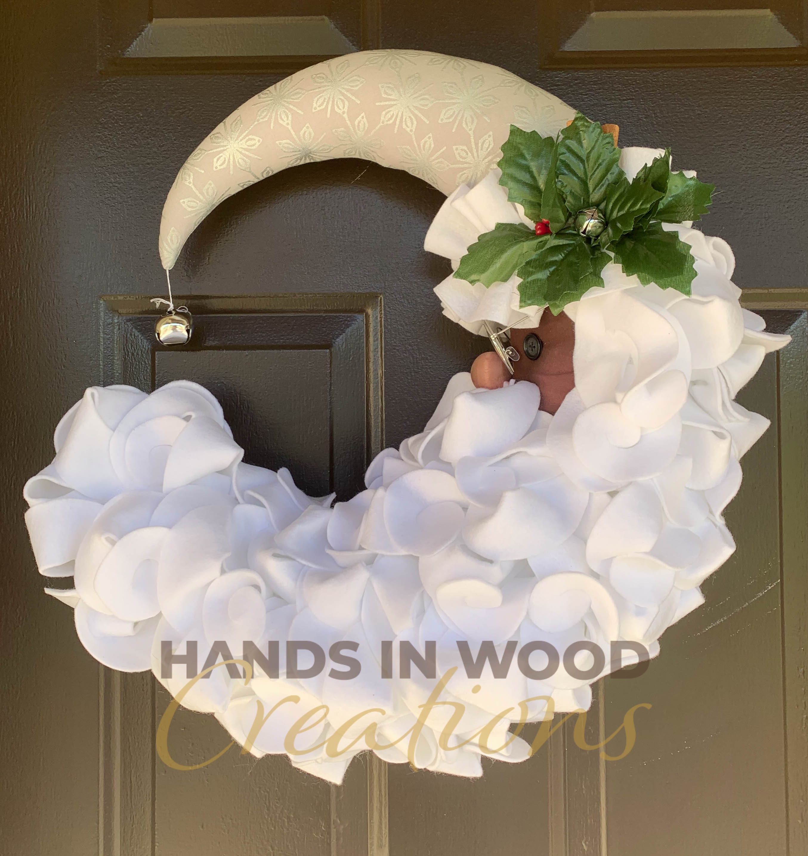 Crescent Moon Shaped Light, Medium, or Dark Skin Tone Fabric Santa for ...