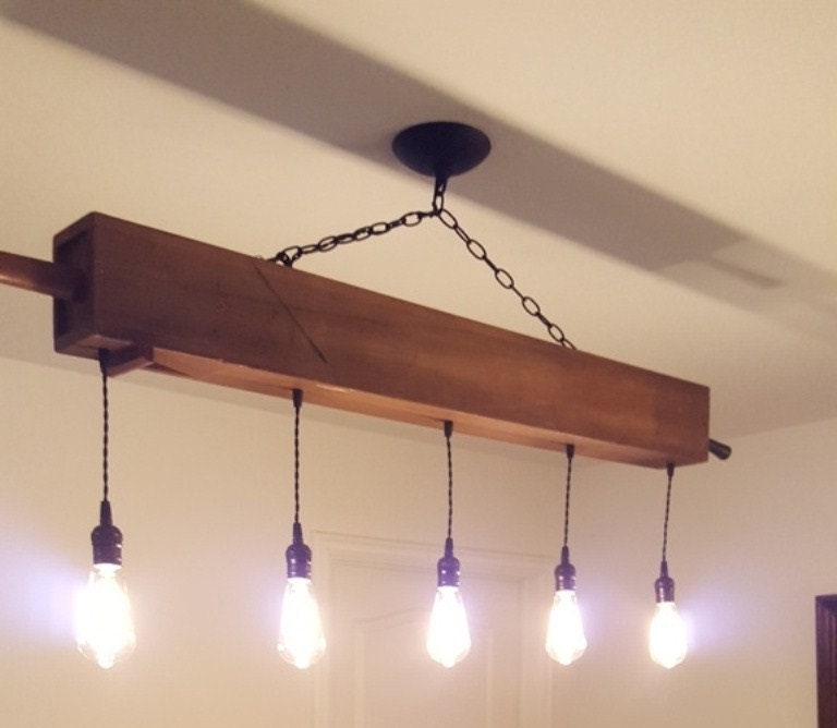 Redsson Handcrafted Wood Organ Pipe Hanging Chandelier Adjustable Farm ...