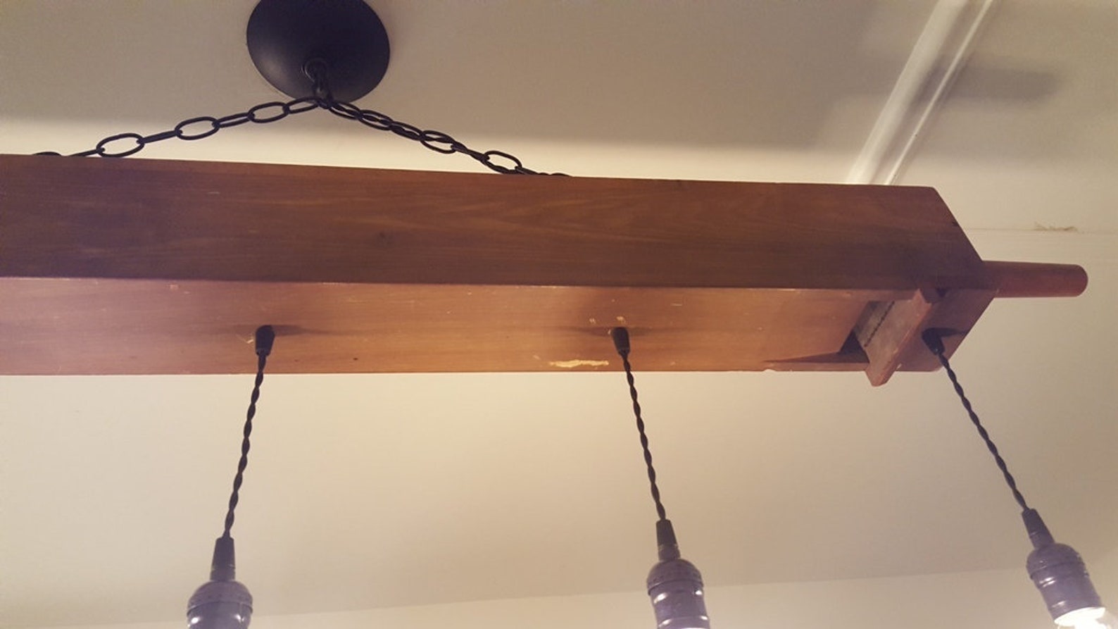 Redsson Handcrafted Wood Organ Pipe Hanging Chandelier Adjustable Farm ...