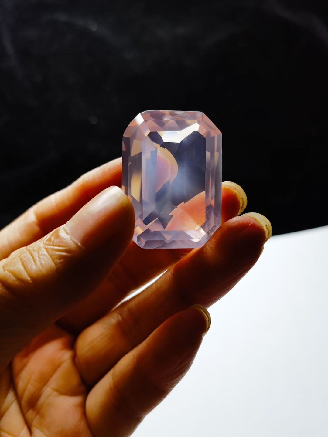 Tibetan High Altitude 49 Sided Rose Pink Crystal Quartz Gemstone ...