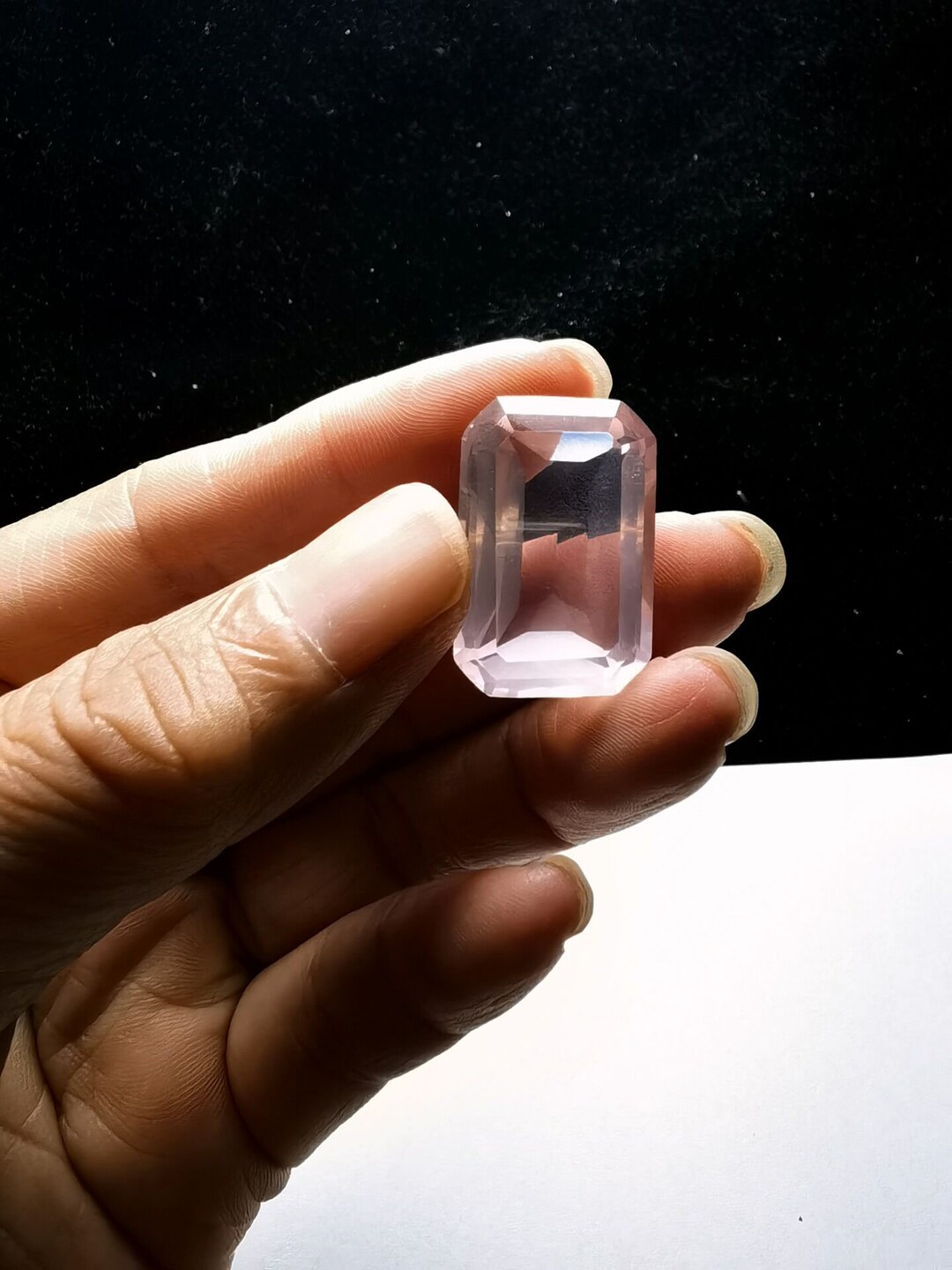Tibetan High Altitude 49 Sided Rose Pink Crystal Quartz Gemstone ...