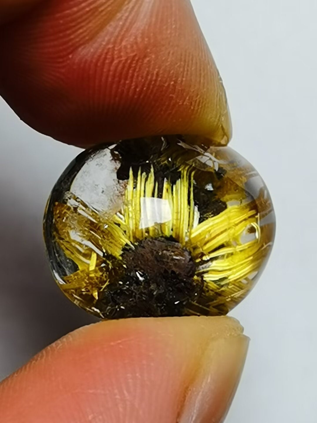 Tibetan High Altitude Trapiche Gold Rutilated Cabochon Loose Gemstone ...