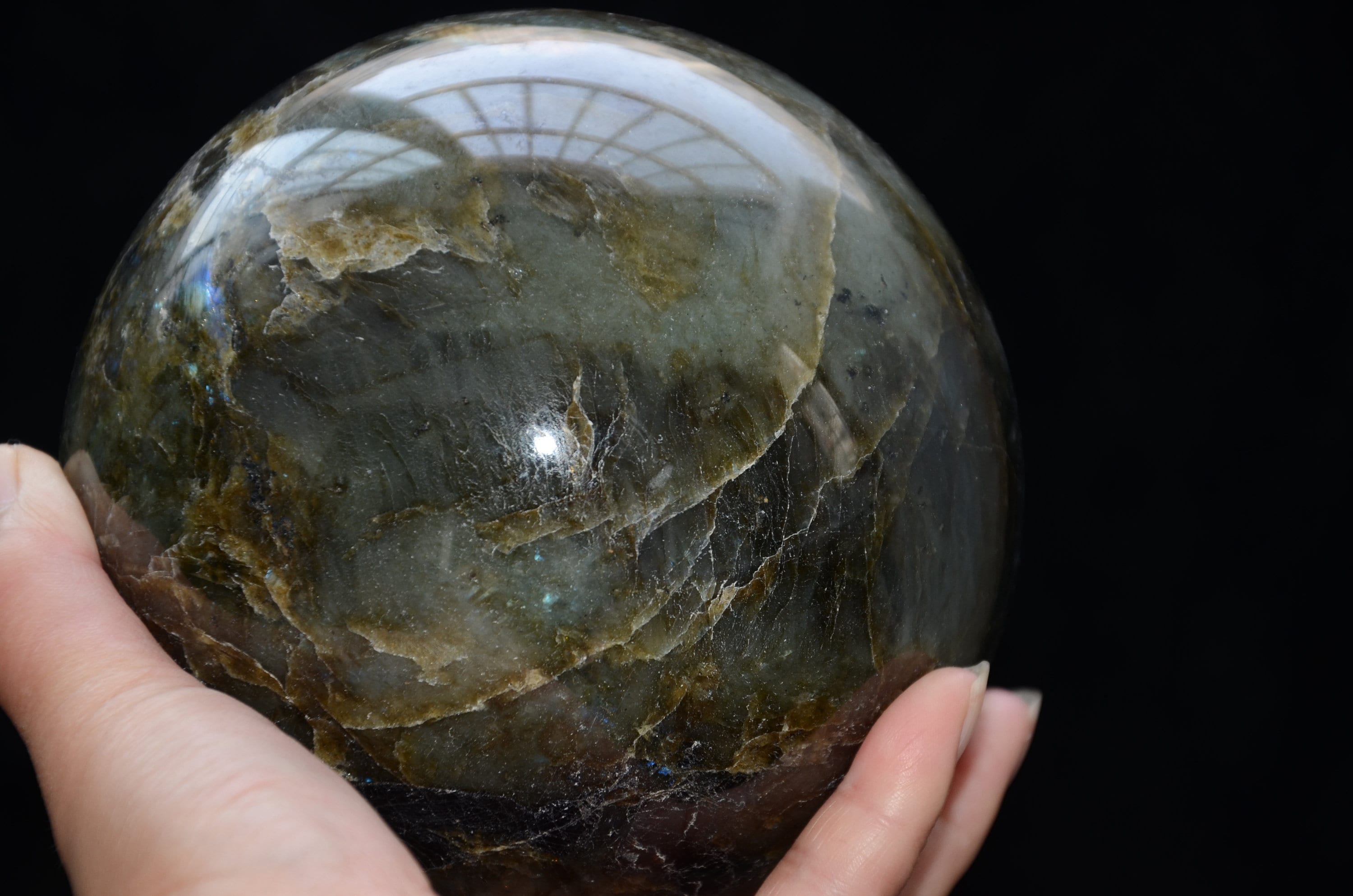 Giant Natural Blue Labradorite Crystal Quartz Ball Sphere Orb Gem 5.11 ...