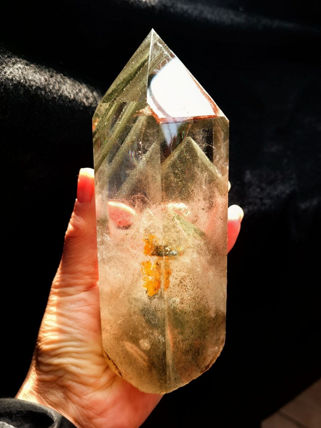 Natural Tibetan High Altitude Phantom and Rainbows 6 Sided Crystal ...