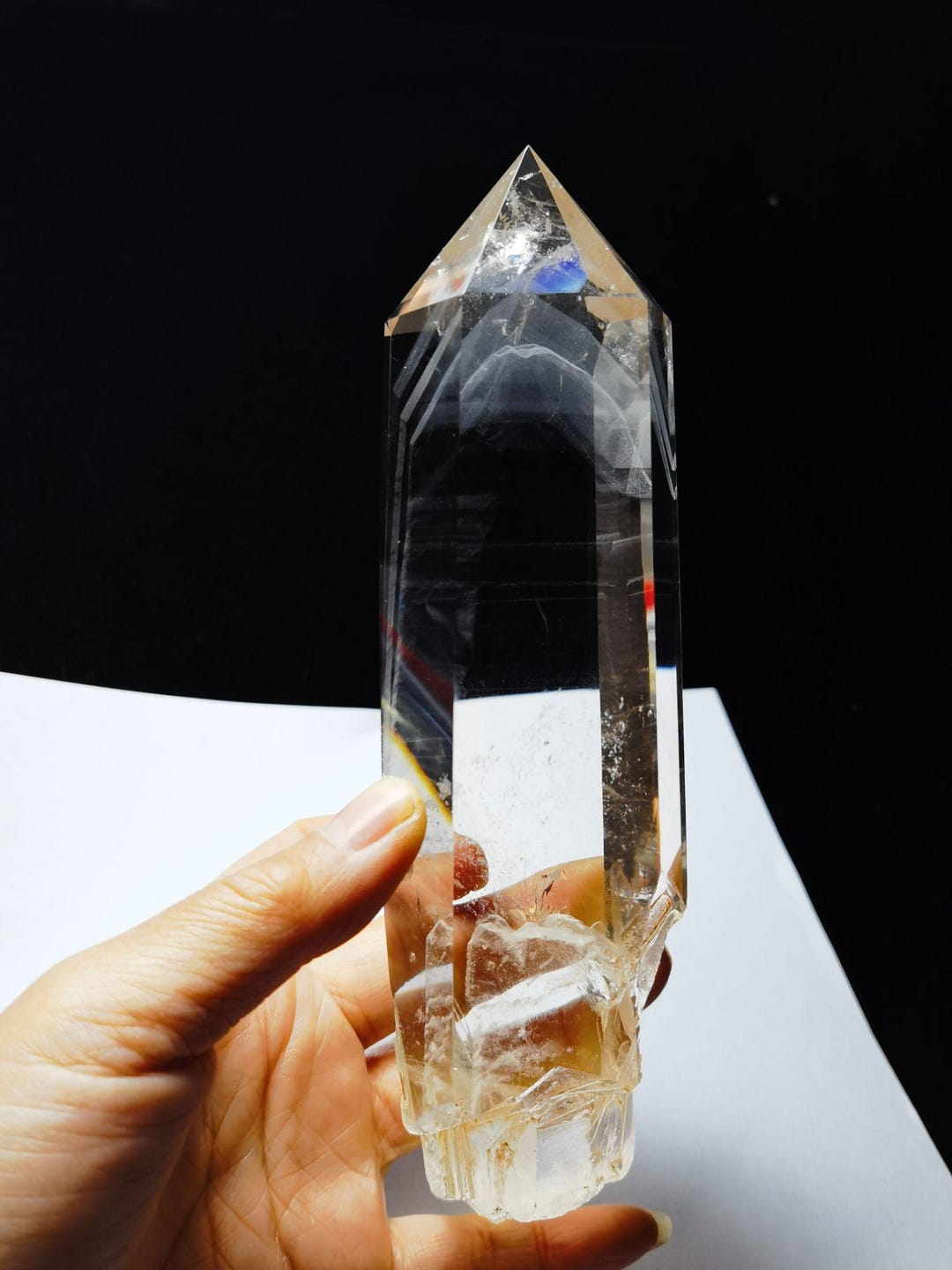 Tibetan High Altitude Clear Phantom Crystal Quartz 6 Sided Point 7 Inch ...