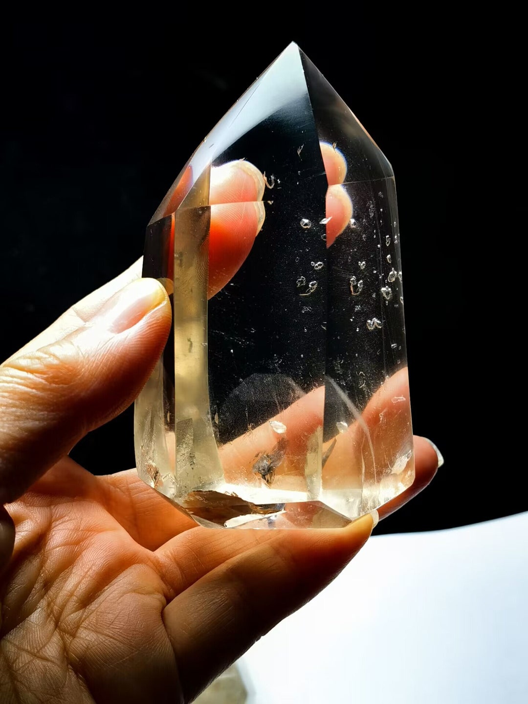 Natural Tibetan High Altitude Phantom Rainbow 6 Sided Crystal Quartz ...