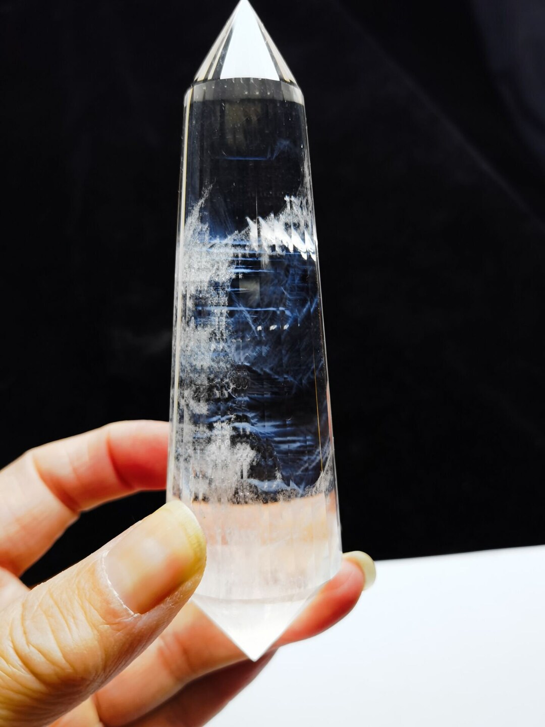 Natural Rare Clear Blue Rutile Crystal Quartz 24 Sided Facet Vogel ...