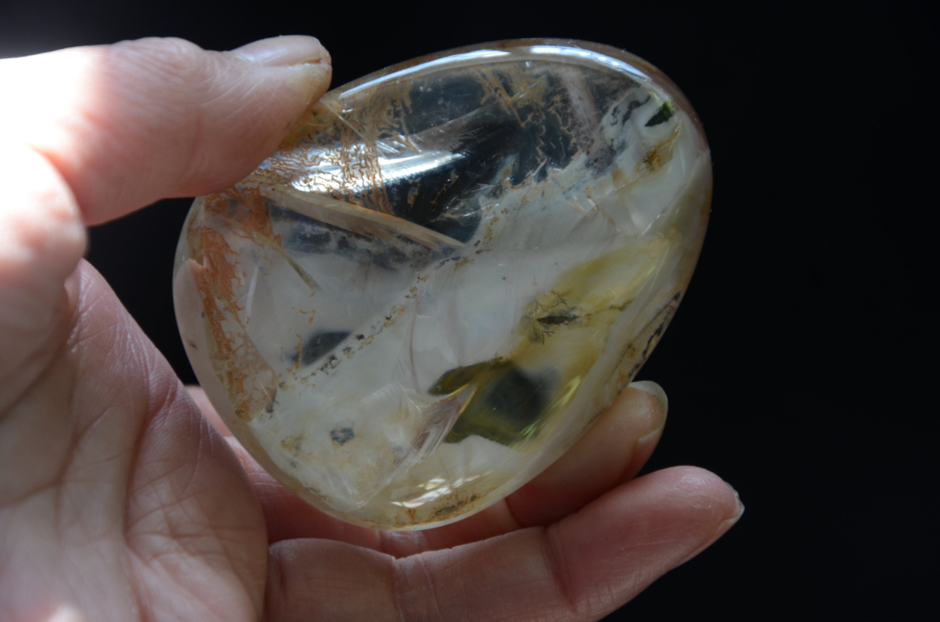 Real Natural Tibetan High Altitude Clear Crystal Quartz Oval Polished 2 ...