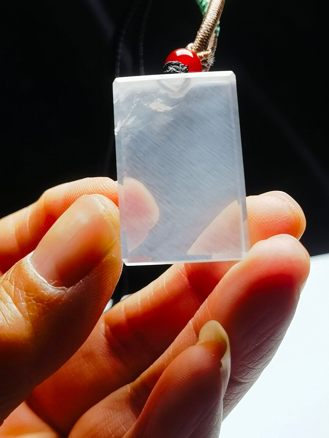 Tibetan High Altitude Clear Phantom Crystal Quartz Pendant 1.1 Inch ...
