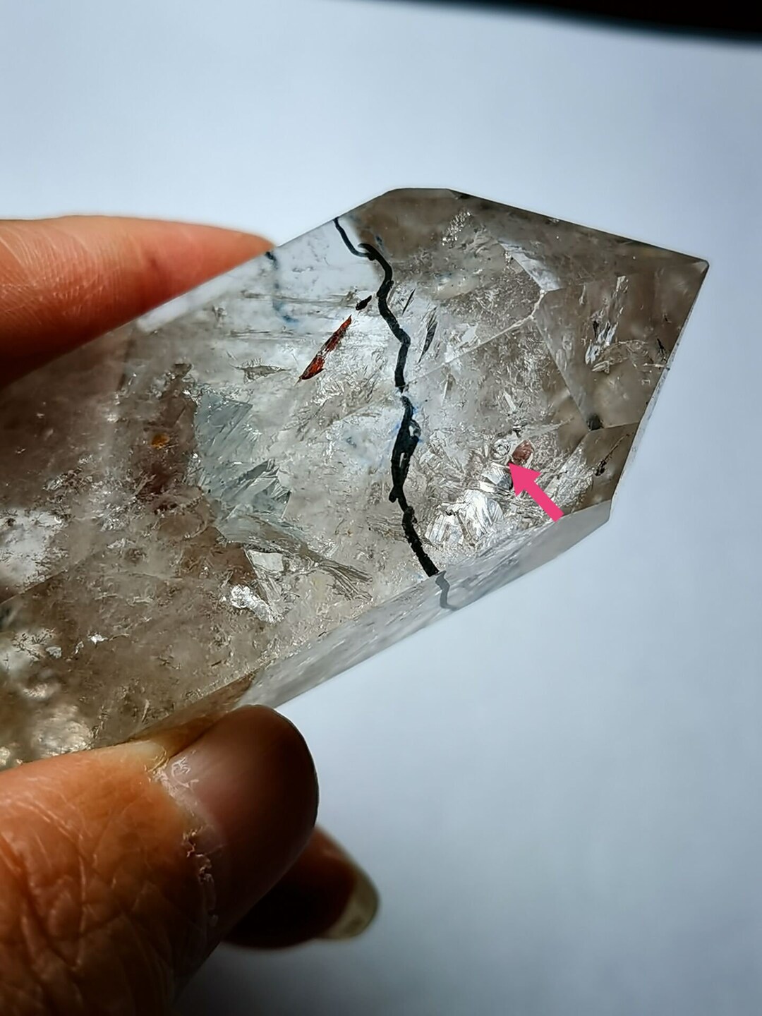 Tibetan High Altitude Clear Crystal Quartz Point 1 Visible Moving ...