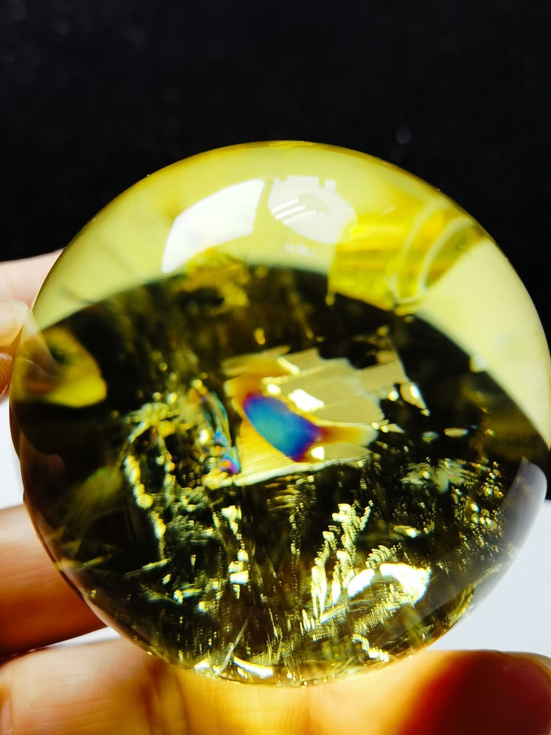 Tibet High Altitude Clear Citrine Rainbow Crystal Yellow Quartz Ball ...