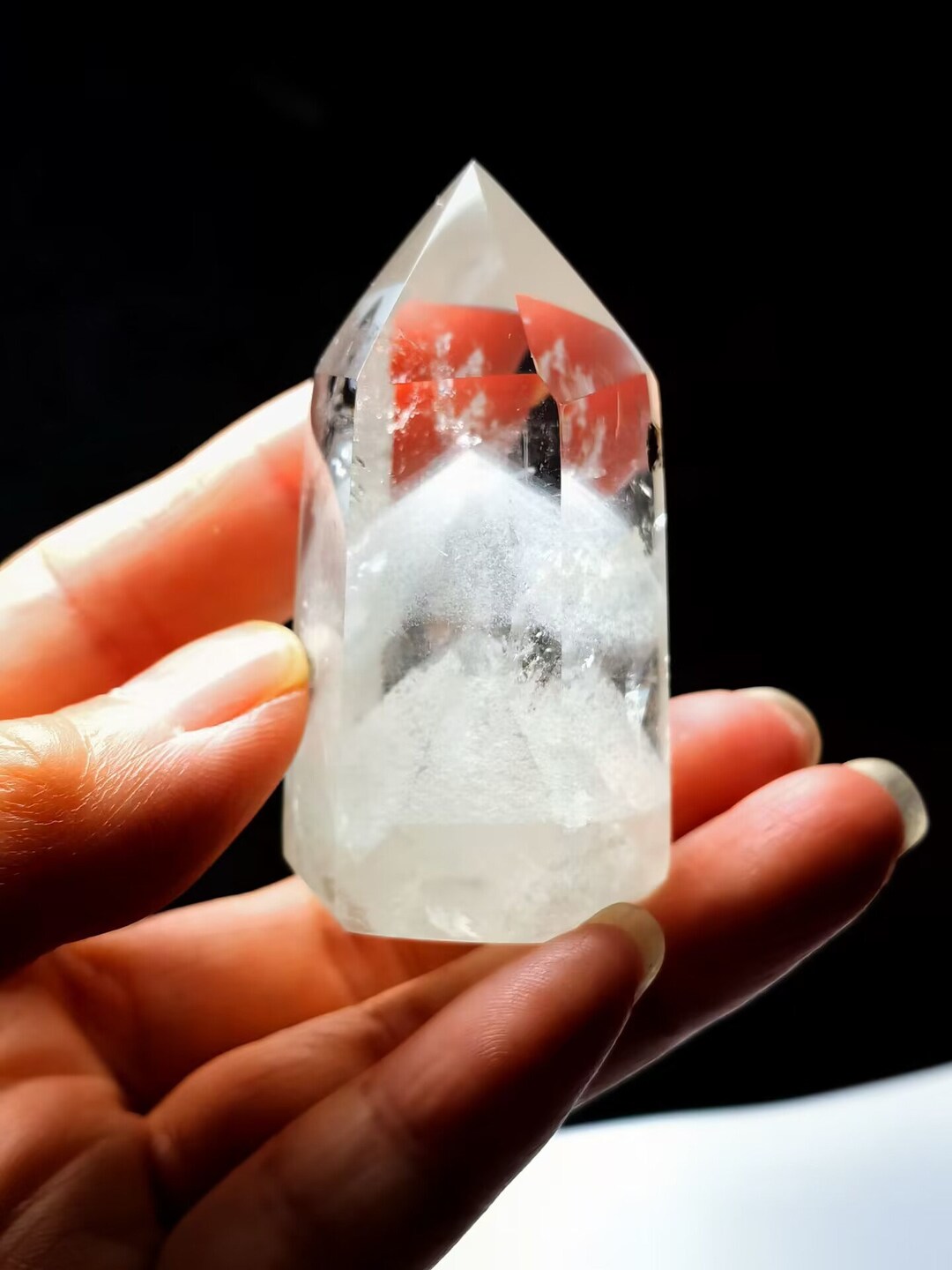 Natural Tibetan High Altitude Phantom 6 Sided Crystal Quartz Point 2.2 ...