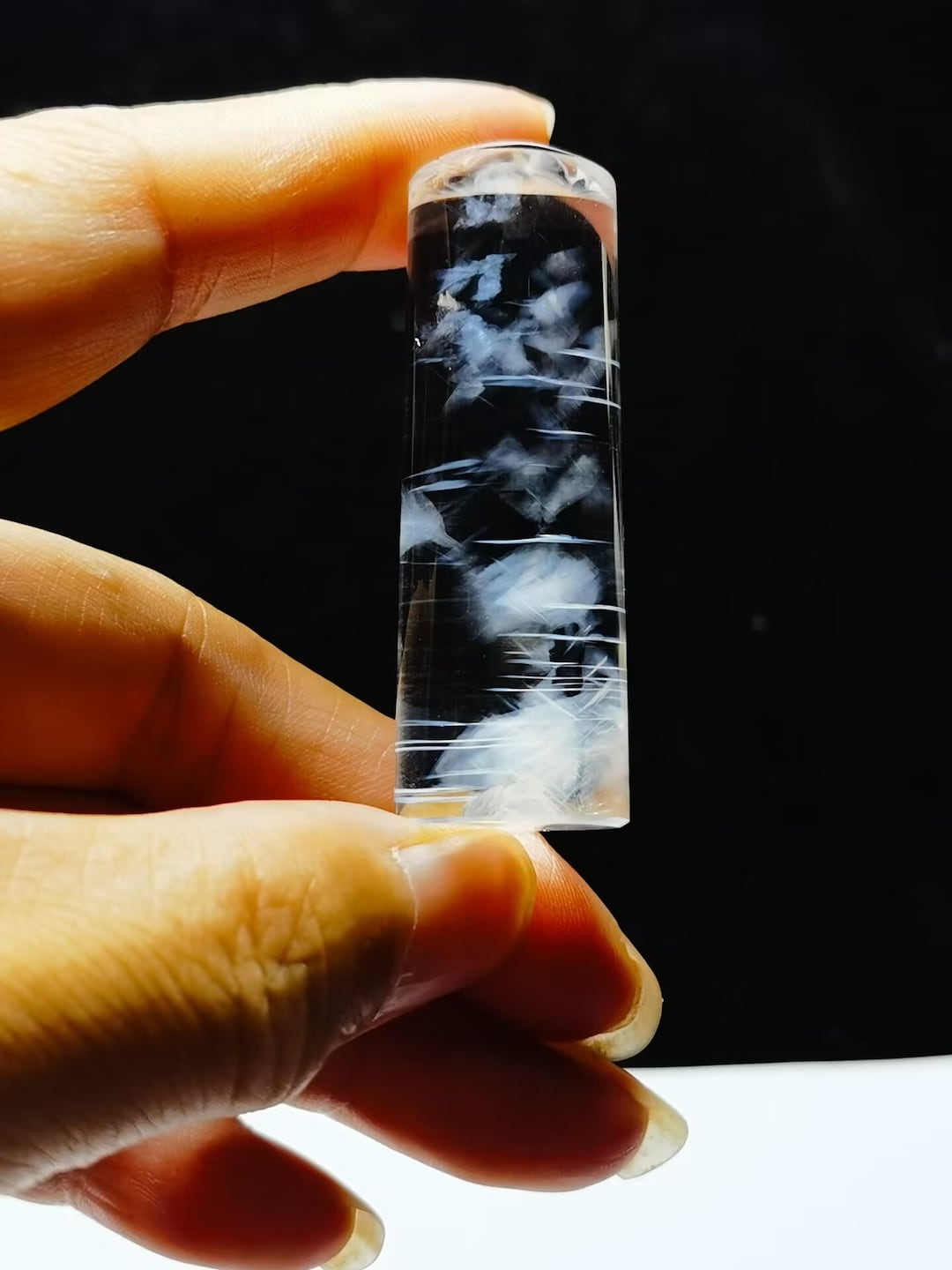 Natural Rare Clear Blue Rutiles Crystal Quartz Column 2 Inch Healing ...