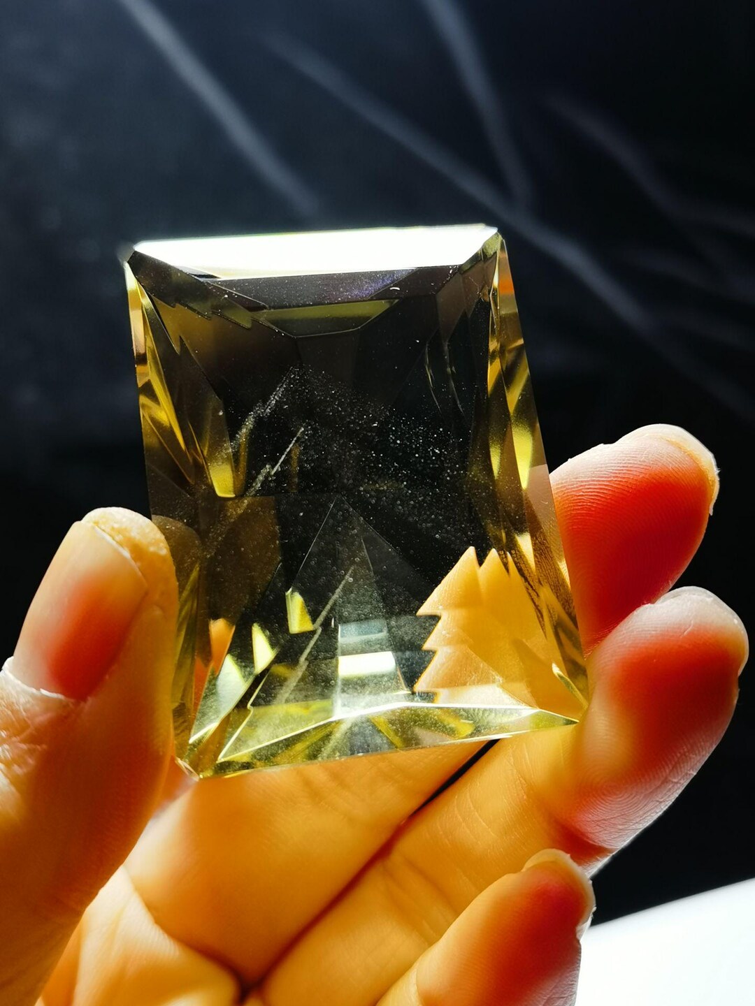 Tibetan High Altitude Clear Phantom Yellow Citrine Crystal Faceted ...
